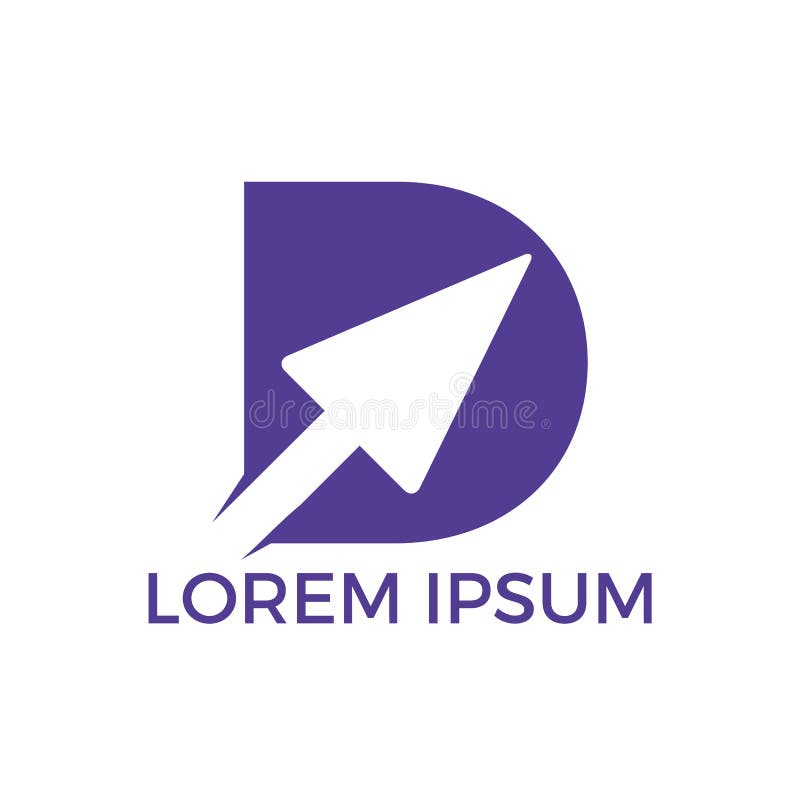 Letter D with Arrow Initial Logo Design. Stock Vector - Illustration of ...