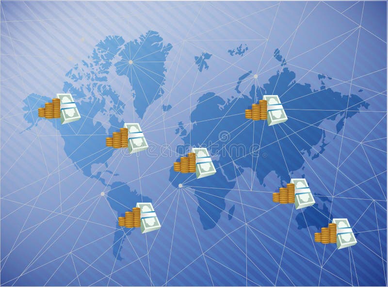 Business Technology Network Diagram Link. Stock Illustration ...