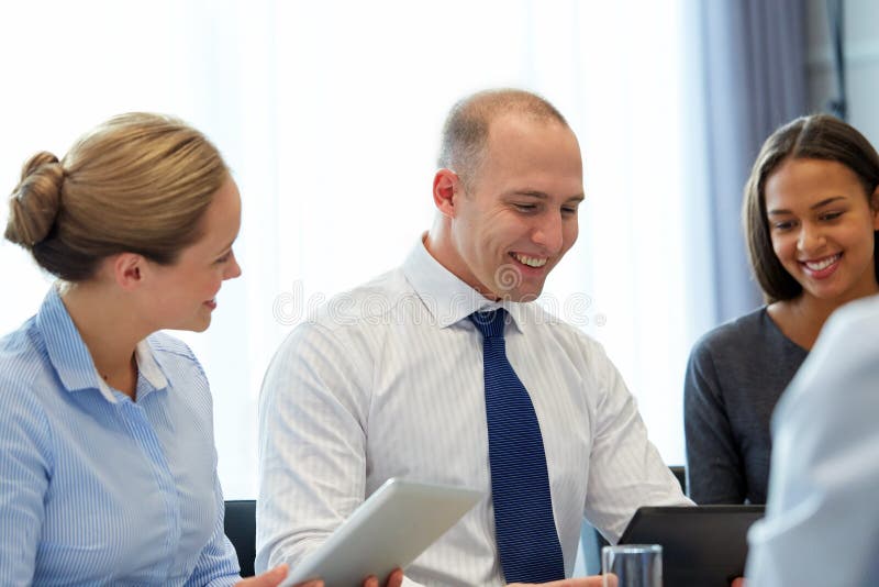 Business Team with Tablet Pc Computers at Office Stock Image - Image of ...