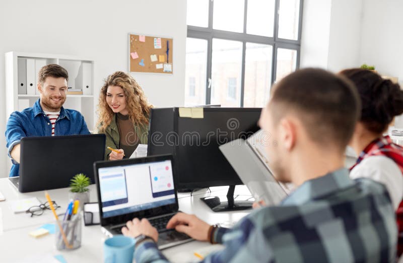 Creative Team Working on User Interface at Office Stock Image - Image ...