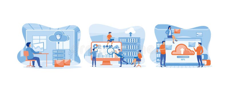 Business Technology Storage and Cloud Server Service. Developer Team ...