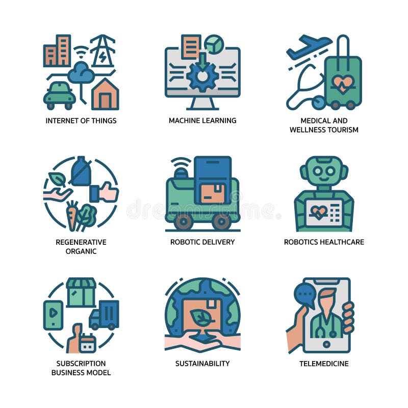 Business and Technology Trends Stock Vector - Illustration of trends ...