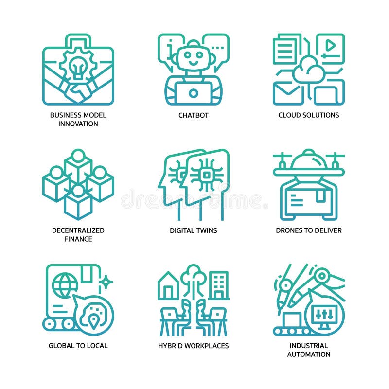 Business and Technology Trends Stock Vector - Illustration of ...