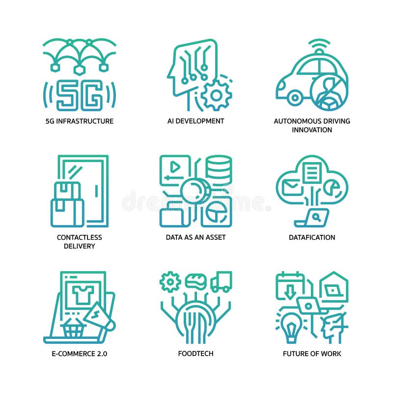 Business and Technology Trends Stock Vector - Illustration of trends ...