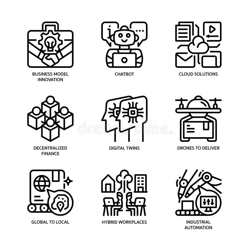 Business and Technology Trends Stock Vector - Illustration of vector ...