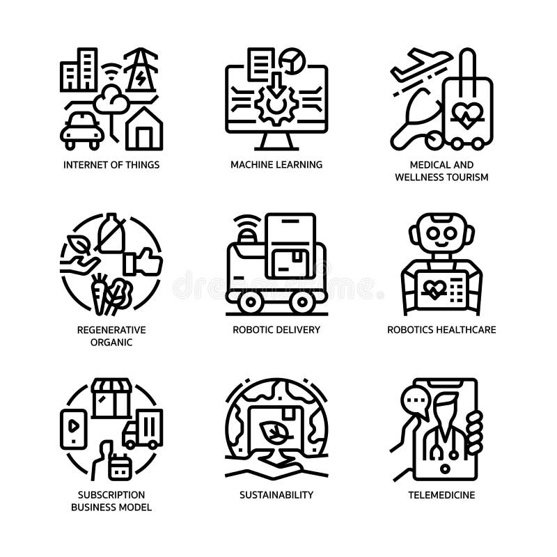 Business and Technology Trends Stock Vector - Illustration of icon ...