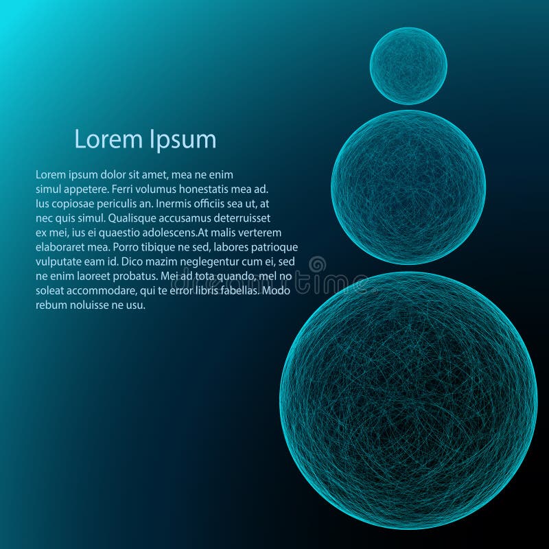 Business Template - Futuristic Blue Balls Structure - Vector ...