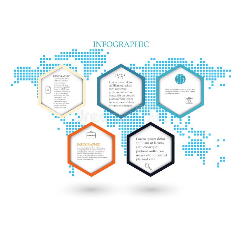 Five Hexagons stock vector. Illustration of hexagons - 126064909