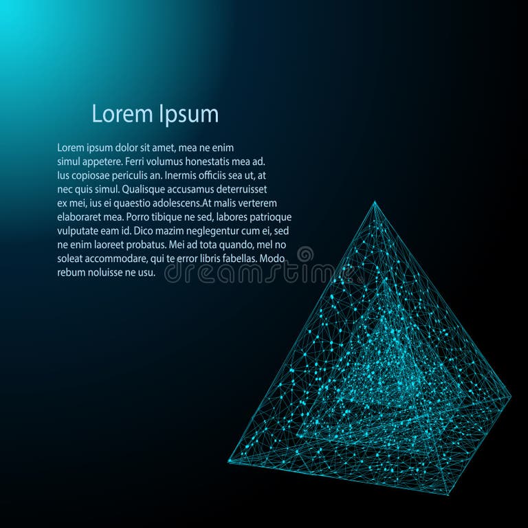 Business Template - Pyramidal Futuristic Blue Structure - Vector ...