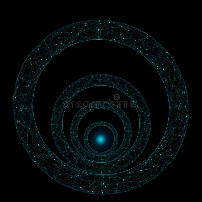 Business Template - Round Futuristic Blue Structure - Vector ...