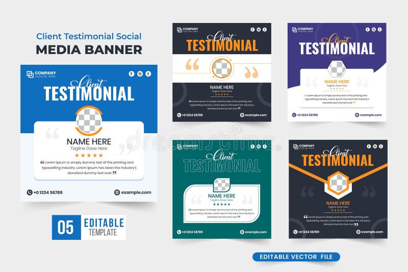 Business Testimonial Collection Vector with Text Effects and Photo ...
