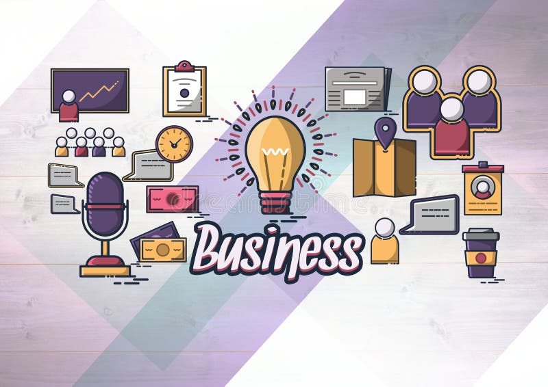 Business Text with Drawings Graphics Stock Illustration - Illustration ...