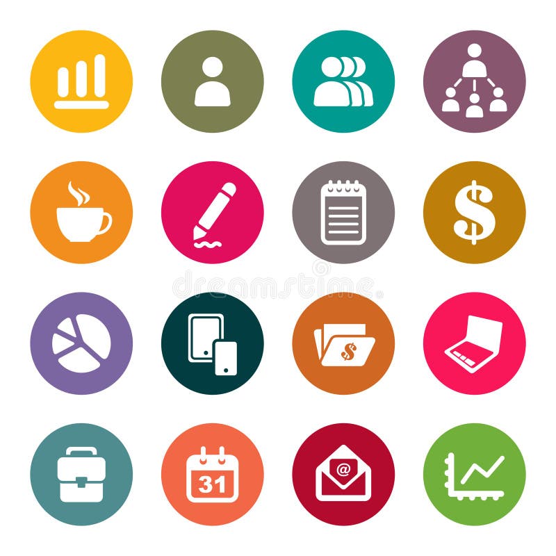 Set Business Pictogram Icons for Design Your Websi Stock Vector ...