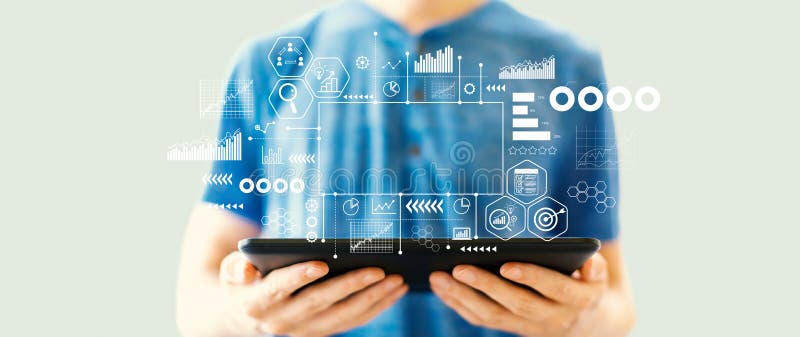 Business Theme with Person Using a Laptop Stock Photo - Image of ...