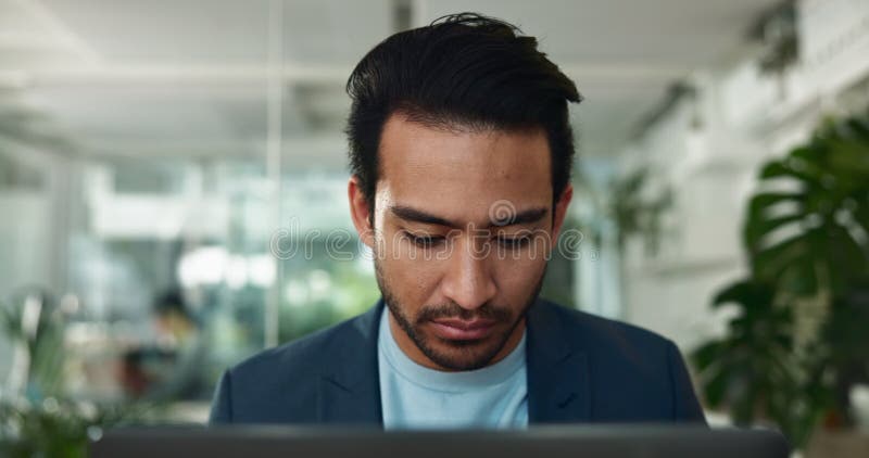 Accounting, Laptop and Thinking with Business Man in Office for ...