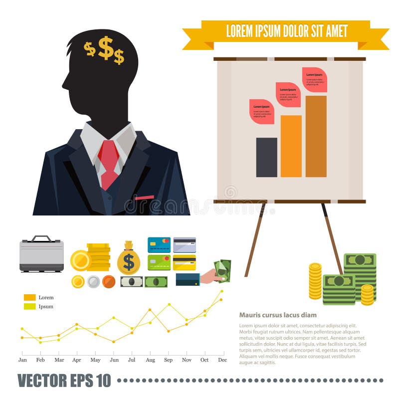 Business Thinking with Money Infographic - Stock Vector - Illustration ...