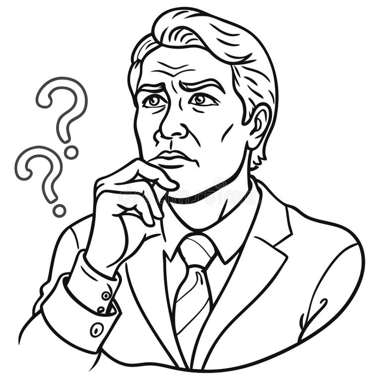 Business Thinking with Question Marks. Stock Illustration ...