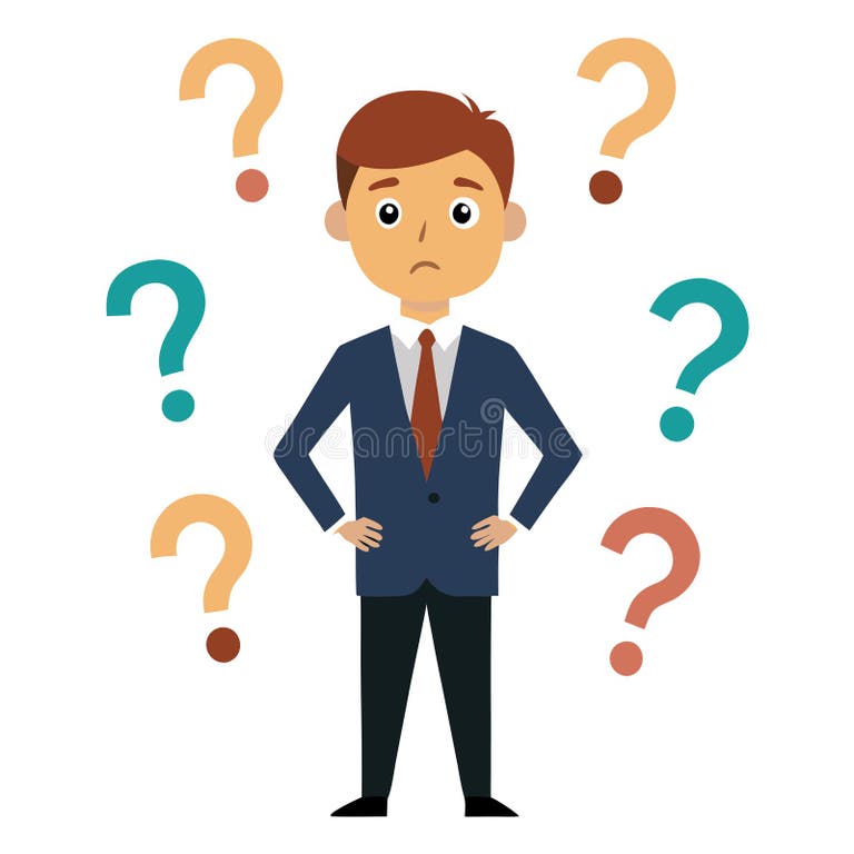 Business Thinking with Question Marks. Stock Illustration ...