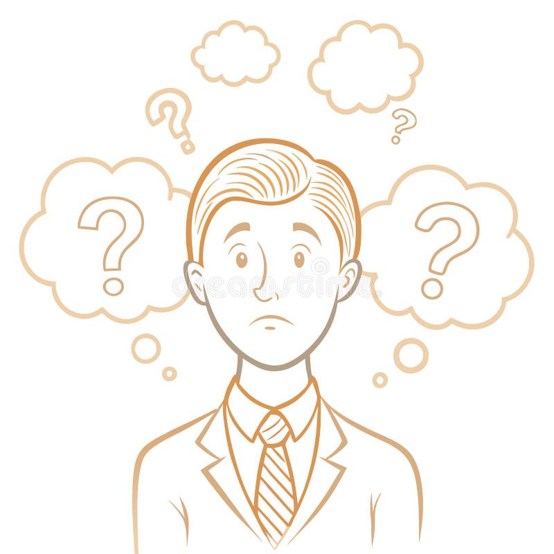 Business Thinking with Question Marks. Stock Illustration ...