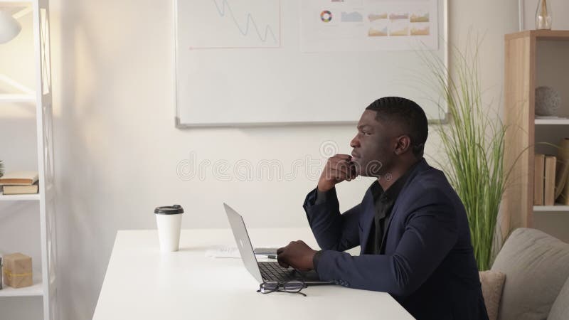 Business, Thinking and Woman with Computer, Planning and Online Reading ...