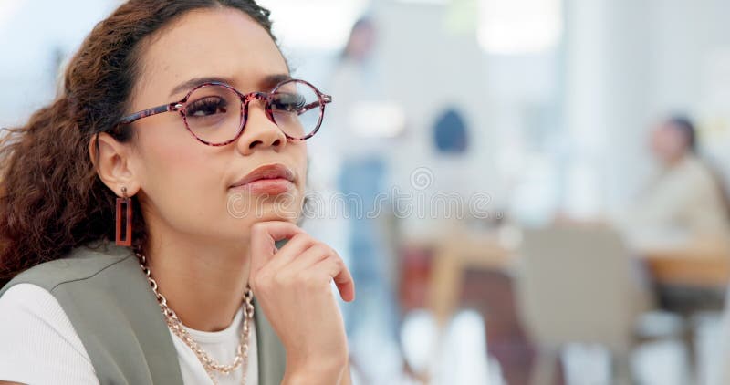 Business, Thinking and Woman with Planning, Problem Solving or Strategy ...