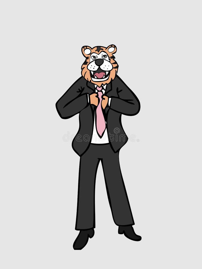 Business tiger man stock vector. Illustration of vector - 39721447