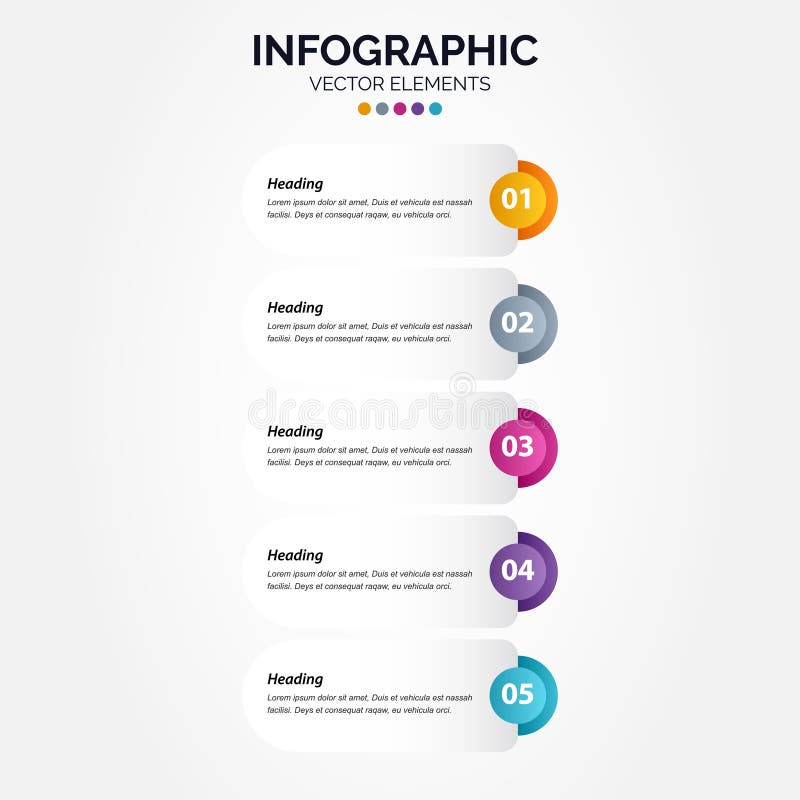 Business Timeline Chart Template Vertical Infographic 5 Steps Vector ...