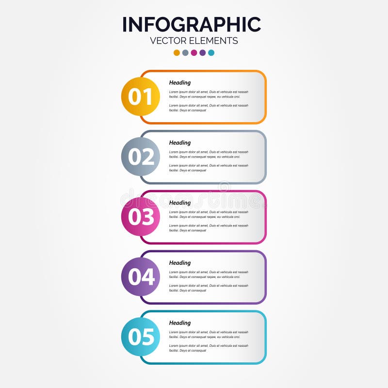 Business Timeline Chart Template Horizontal Infographic 5 Steps Vector ...