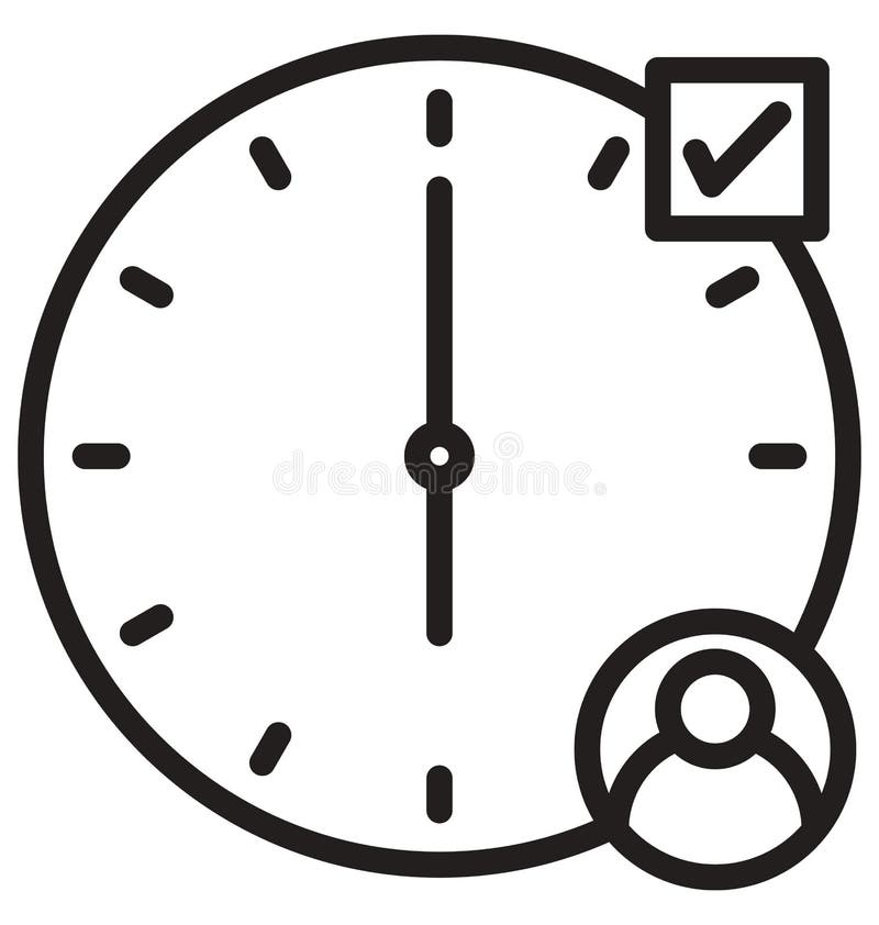 Business Timer Line Isolated Vector Icon Can Be Easily Modified and ...