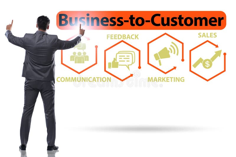 Business To Customer Concept with Business People Stock Illustration ...