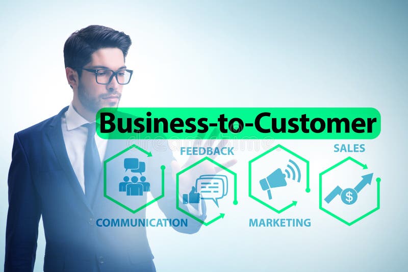 Business To Customer Concept with Business People Stock Illustration ...