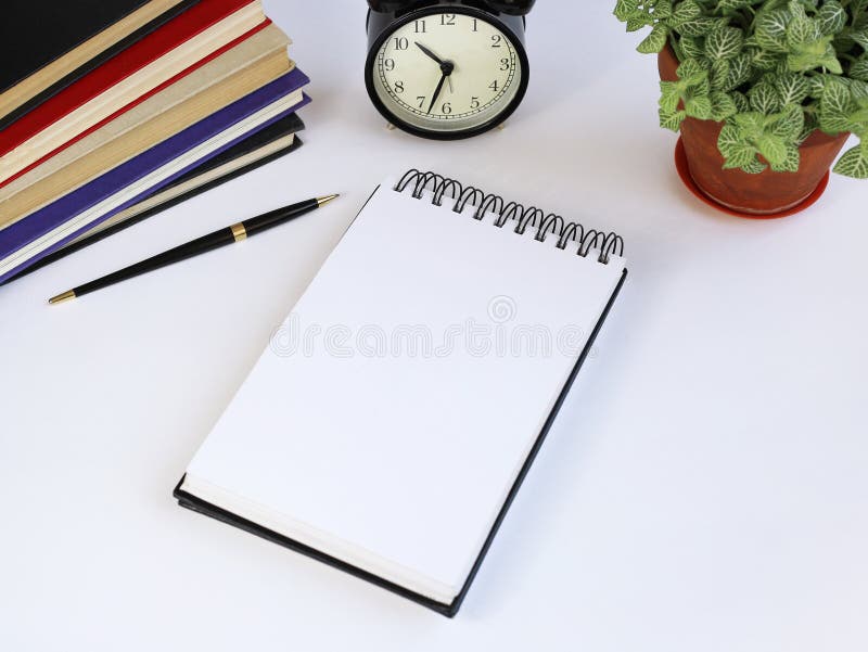 Business Tools. the Working Surface of a Notebook for Records Stock ...