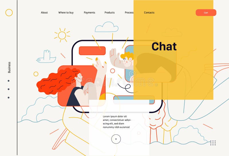 Business Topics - Chat, Web Template Stock Vector - Illustration of ...