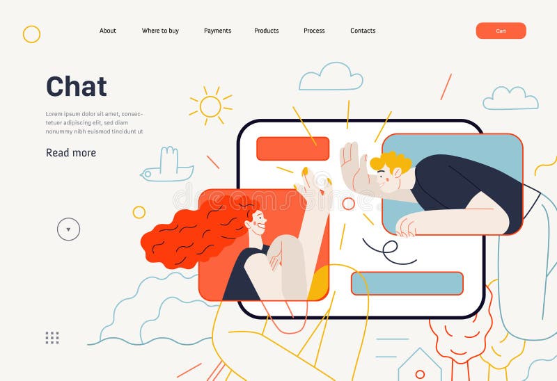 Business Topics - Chat, Web Template Stock Vector - Illustration of ...