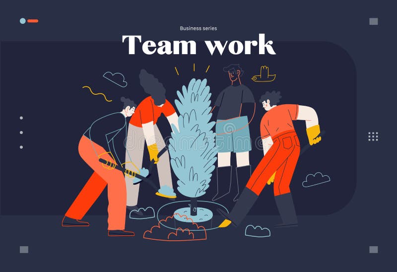 Business Topics - Teamwork, Web Template Stock Illustration ...