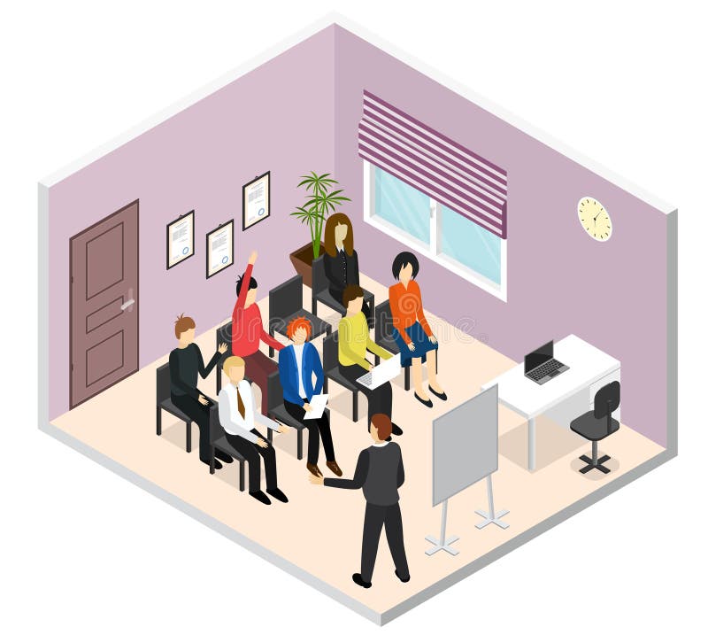 Business Training or Coaching Isometric View. Vector Stock Vector ...