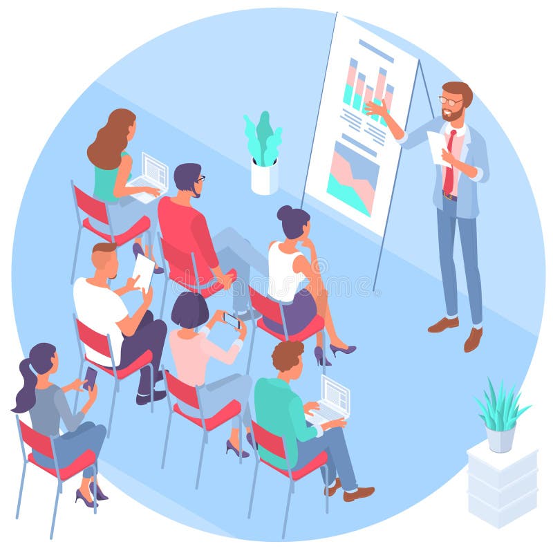 Business training concept. stock vector. Illustration of leadership ...