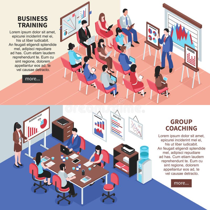 Business Training and Group Coaching Banners Stock Vector ...