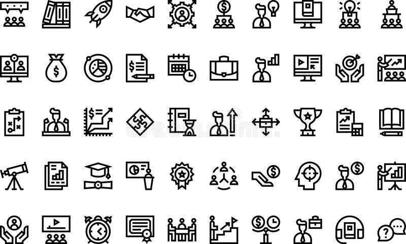 Business Training Icons High-Quality Vector Icons Collection with ...