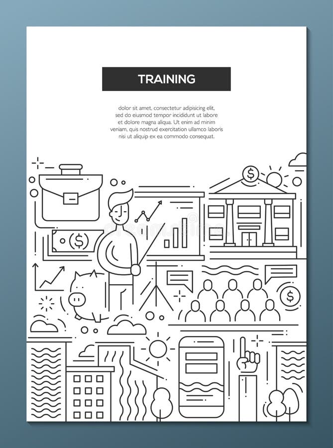 Business Training - Line Design Brochure Poster Template A4 Stock ...