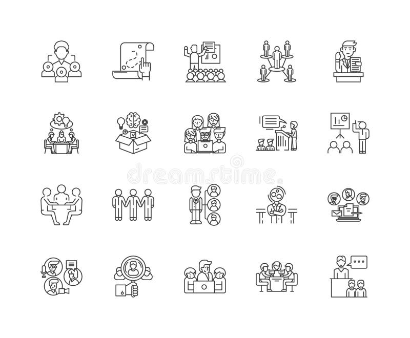 Business Training Line Icons, Signs, Vector Set, Outline Illustration ...