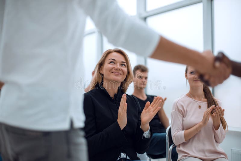Business Training Participants Applaud at the Seminar Stock Image ...