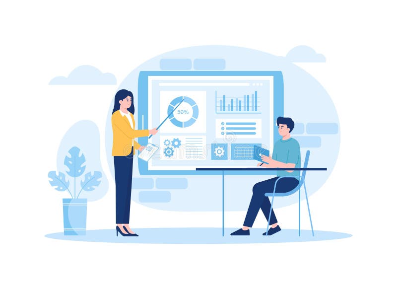 Business Training, Presenting Charts and Reports Trending Flat ...