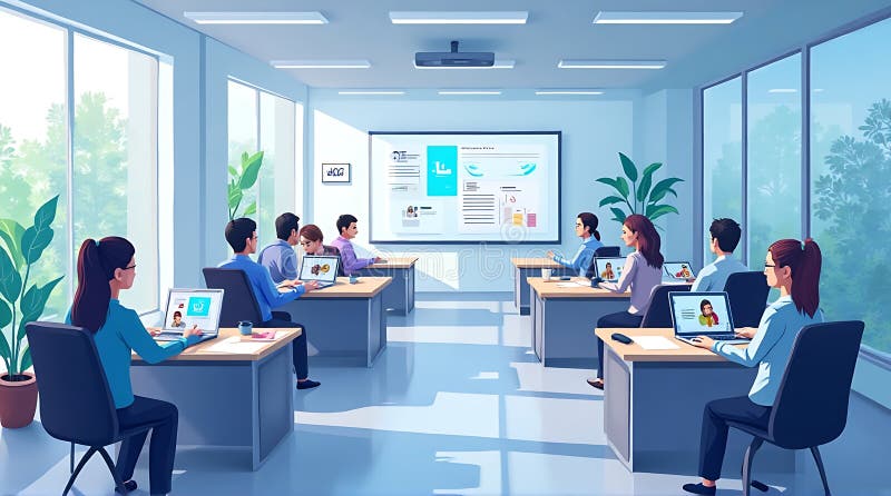 Business Training Session stock illustration. Illustration of table ...