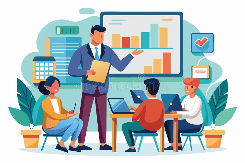 Guiding Business Discussions Stock Illustrations – 7 Guiding Business ...