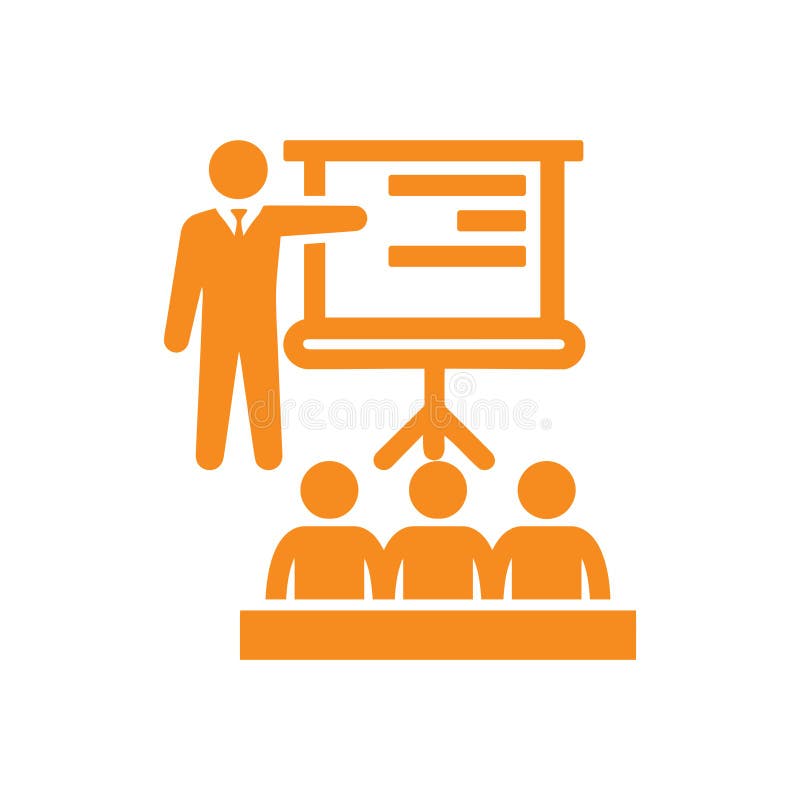 Business Training , Teaching , Presentation , Conference Orange Icon ...