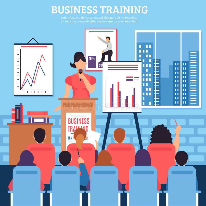 Business Training Template stock vector. Illustration of discussion ...