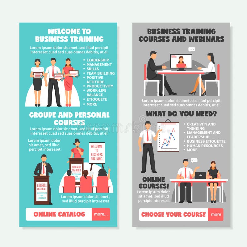 Business Training Vertical Banners Stock Vector - Illustration of ...