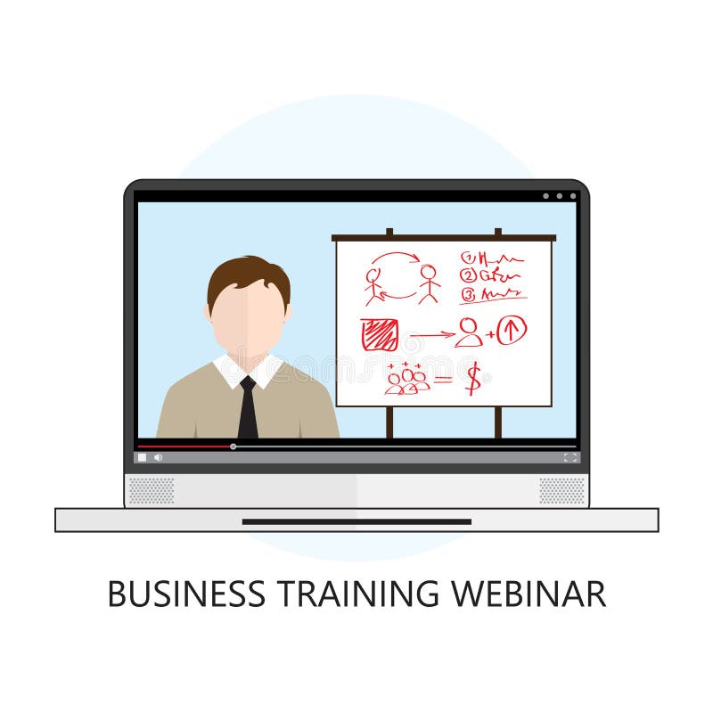 Business Training Webinar Icon Flat Design Concept Stock Vector ...