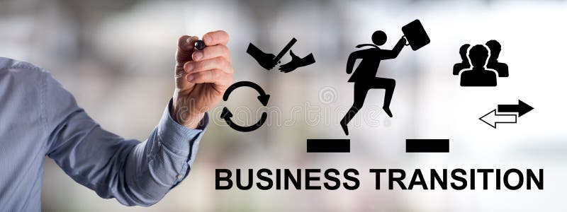 Business Transition Concept Drawn by a Man Stock Illustration ...